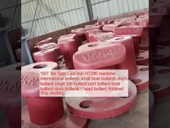 150T Tee Type Cast Iron HT200 maritime international bollards small boat bollards ship's bollard single bitt bollard port bollard boat bollard dock bollards t head bollard Polished Ship docking