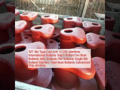 50T Tee Type Cast Iron HT200 Maritime International Bollards Ship's Bollard Sm Boat Bollards Jetty Bollards Pier Bollards Single Bitt Bollard Stainless Steel Boat Bollards Galvanized Ship docking