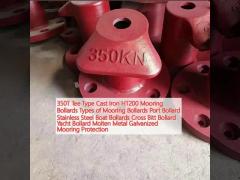 350T Tee Type Cast Iron HT200 Mooring Bollards Types of Mooring Bollards Port Bollard Stainless Steel Boat Bollards Cross Bitt Bollard Yacht Bollard Molten Metal Galvanized Mooring Protection