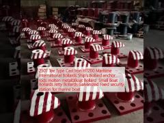 250T Tee Type Cast Iron HT200 Maritime International Bollards Ship's Bollard anchor rods molten metal	Boat Bollard  Small Boat Bollards Jetty Bollards Galvanized Fixed security station for marine boat