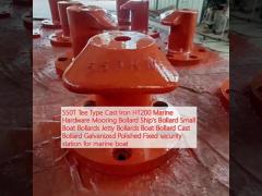 550T Tipo Tee Hierro Fundido HT200 Hardware Marino Amarración Bollardo de buque Bollardo de barco pequeño Bollardos de embarcación Bollardos de embarcación Bollardo de barco Bollardo fundido Bollardo galvanizado pulido Estación de seguridad fija para emba