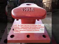 450T Tipo Tee Hierro Fundido HT200 Bollardos de cubierta de embarcaciones T Head Bollardo Yacht Bollardo Marítimo Bollardos Internacionales Bollardo del barco Bollardo del barco Bollardo galvanizado pulido para equipamiento marino
