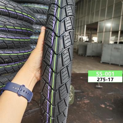 China Pneus sem tubos para motocicletas Tubo 17/2.75 2.75-17 275 17 Teor de borracha 35%-45% Pneus de padrão à venda