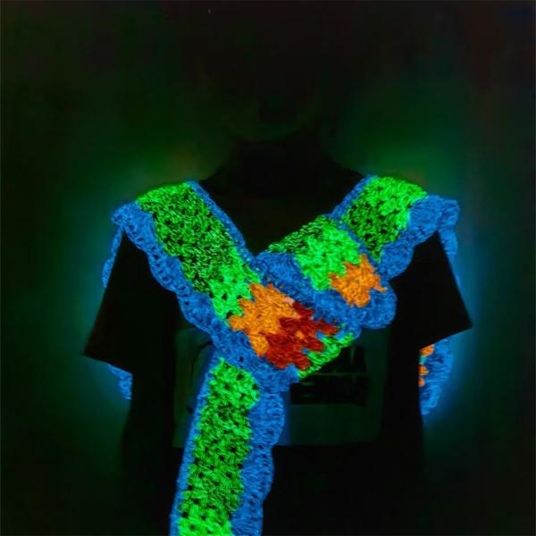 Glow In The Embroidery Dark Yarn Glowing Knitting Yarn Polyester Glowing weaving yarn