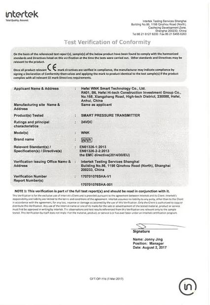 CE - Hefei WNK Smart Technology Co.,Ltd