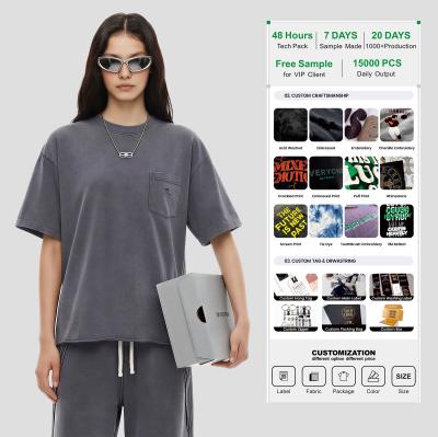 China Custom Graphic T Shirts 275 Gsm 100% Cotton Acid Wash Distressed Soft Dry Touch for sale