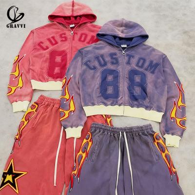 China Retro Tracksuits Set Breathable Embroidered Unisex For Autumn for sale