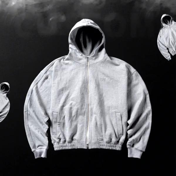 Quality Zip Up Vintage Wash Sweatshirt Retro Fleece Pullover Boxy Up Cropped Hoodies for sale