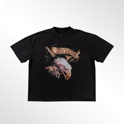 China Custom DTG-printed oversized vintage-style graphic T-shirts for sale