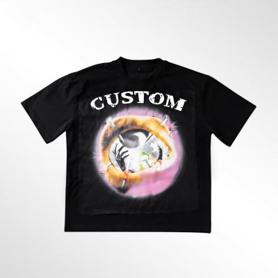 China Custom 260gsm Oversized Heavyweight T Shirt Embroidery Patch for sale