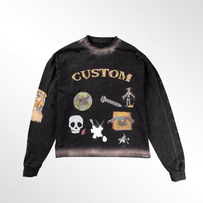 China Vintage Wash Long Sleeve Men T Shirts OEM Mens Casual T Shirts for sale