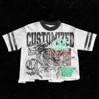 Quality Custom Acid Wash Graphic DTG Print Distressed Streetwear T-Shirt for sale