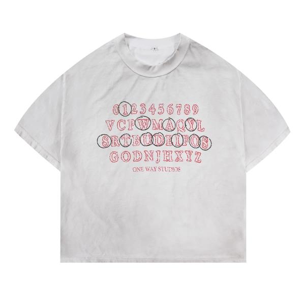 Quality Custom Vintage Wash Graphic Print T Shirt Oversized Streetwear OEM for sale