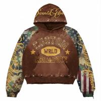 Quality OEM Custom Heavyweight Wash Graphic Cropped Boxy Hoodie Vendor for sale