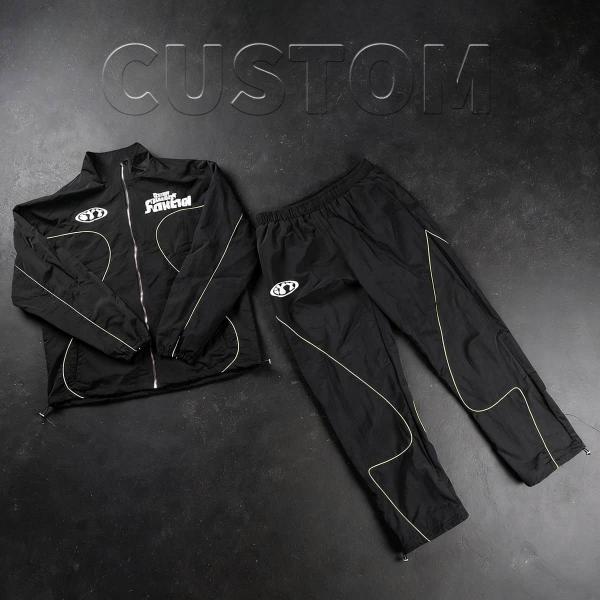 Quality Custom Puff Print Zip Up Track Jacket Contrast Piping Streetwear for sale