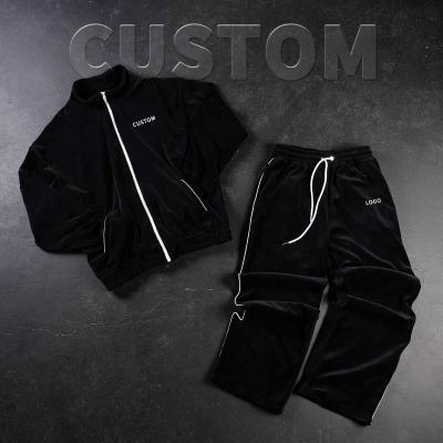 China Custom 100%cotton Oversized Velour Tracksuit Set Streetwear for sale