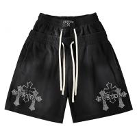 Quality Custom Rhinestone Faux Double Waistband Cross Sweatshorts Streetwear Wholesale for sale