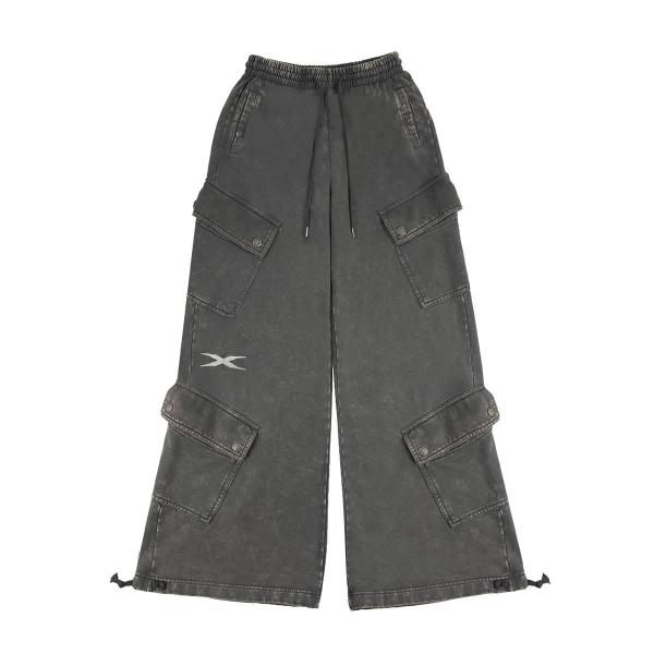 Quality Wholesale Custom Vintage Wash Wide Leg Cargo Pants Streetwear for sale