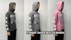 Premium 400GSM Cropped Boxy Zip Up Hoodie Custom Wholesale