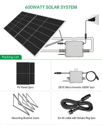 China 600W Balcony Solar System Grid Tied  Plug And Play Solar Power Systems for sale