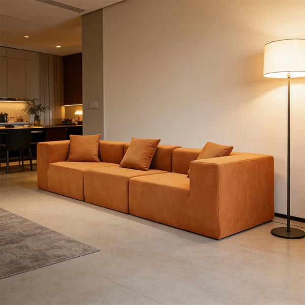 Quality Vacuum Sealed Modular Office-Friendly Ottoman Matching Pillow Space-Saving Upholstered Custom Module Compressed Sofa for sale