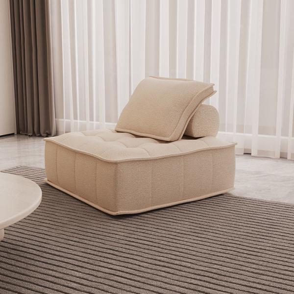 Quality Single Seater Fabric Square Villa Vacuum Compressed Stackable Sofa Quick Rebound for sale