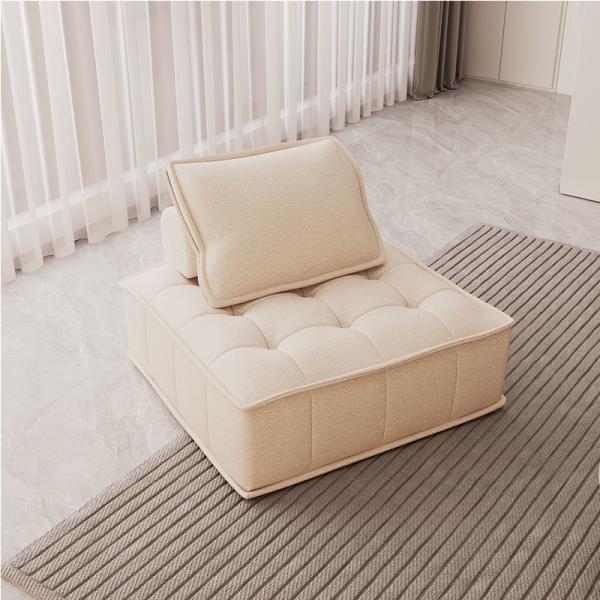 Quality Single Seater Fabric Square Villa Vacuum Compressed Stackable Sofa Quick Rebound for sale
