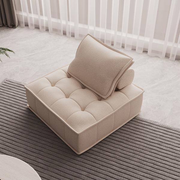 Quality Single Seater Fabric Square Villa Vacuum Compressed Stackable Sofa Quick Rebound Without Deformation for sale