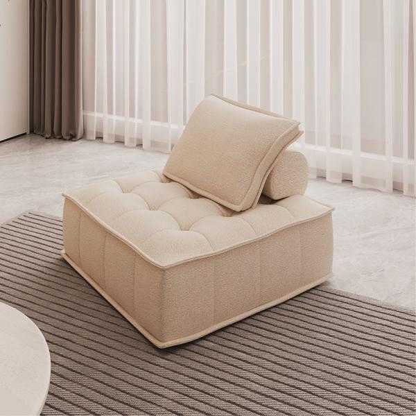 Quality Single Seater Fabric Square Villa Vacuum Compressed Stackable Sofa Quick Rebound for sale