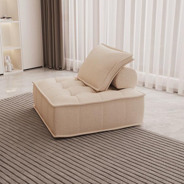 Quality Single Seater Fabric Square Villa Vacuum Compressed Stackable Sofa Quick Rebound for sale