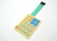 China Custom Flexible Membrane Push Button Switch Keyboard with 2.44m Connector Cable Tail for sale
