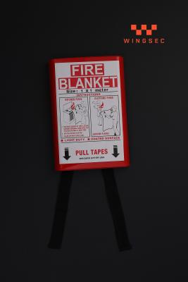 China BSI BS EN 1869 2019 Silicone Coated Fire Blanket 1.1*1.1M For Emergency Flame Protection for sale