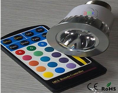 China RGB E27 5W Indoor Led Spotlight with 28 key controller,AC100-240V for sale