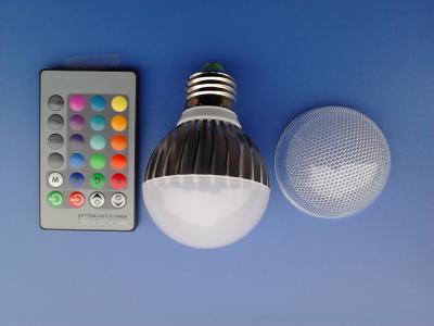 China E27 RGB IR Control 3W Led Bulb with 24 key controller,2 years warranty for sale