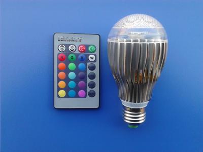 China 2 years warranty E27 IR Control 9W Led Bulb with 24 key controller for sale