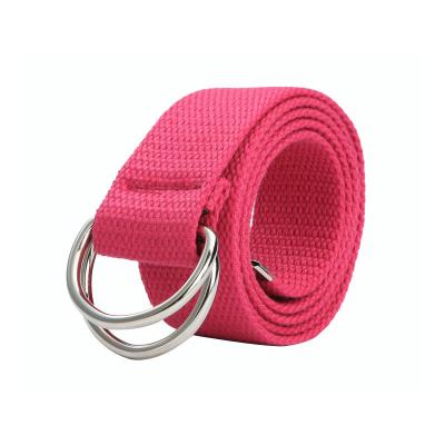 Cina Cinghia tricottata tela 110cm doppia D Ring Belt Unisex Cotton Web in vendita