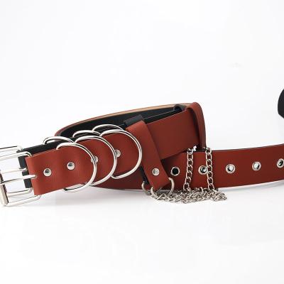 Cina Le signore della cintura rivestono di pelle il fermaglio della lega di punk 3.8cm delle donne della catena della cinghia in vendita