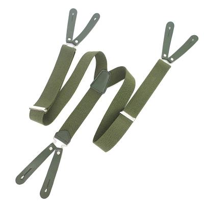 China O Suspender do verde do exército arfa suspensórios da parte traseira dos homens 3.5cm Microfiber Y à venda