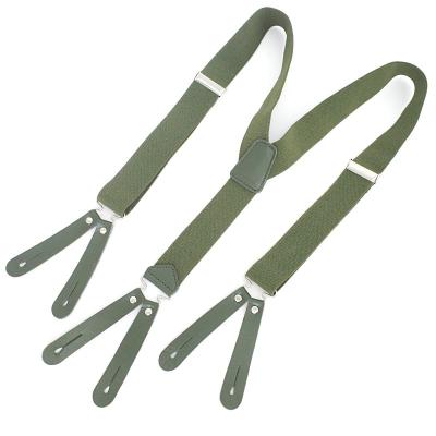 Cina La bretella di verde dell'esercito ansima le bretelle della parte posteriore dei 3.5cm Microfiber Y degli uomini in vendita