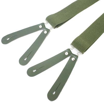 China O Suspender do verde do exército arfa suspensórios da parte traseira dos homens 3.5cm Microfiber Y à venda