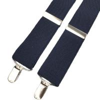 China Polyester Men's Trouser Braces 3.5cm Solid Leather Suspenders Custom Length for sale