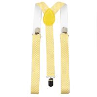 China Polyester Y Back Elastic Suspenders with Leather Button Clips 116cm for sale