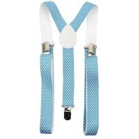 China Polyester Y Back Elastic Suspenders with Leather Button Clips 116cm for sale