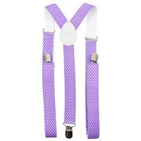 China Polyester Y Back Elastic Suspenders with Leather Button Clips 116cm for sale