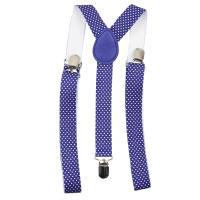 China Polyester Y Back Elastic Suspenders with Leather Button Clips 116cm for sale