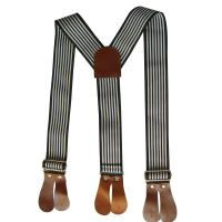 China Custom Y Back Leather Suspenders Adjustable Elastic Trouser Braces 25mm 38mm 50mm Width for sale