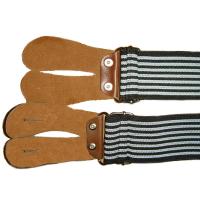 China Custom Y Back Leather Suspenders Adjustable Elastic Trouser Braces 25mm 38mm 50mm Width for sale