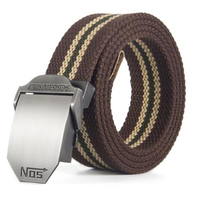 中国 上限の交差120cmの合金のバックル ナイロン ベルト軍様式網ベルト 販売のため