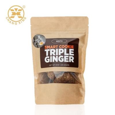 Cina Customizable Dry Fruit Packaging Bags Food Grade Kraft Paper With Zipper in vendita