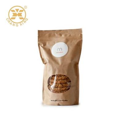 Cina Customizable Dry Fruit Packaging Bags Food Grade Kraft Paper With Zipper in vendita